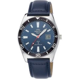 MASTER TIME Funkuhr Super Power Sporty, MTGA-10855-31L, Armbanduhr, Quarzuhr, Herrenuhr, Datum, Leuchtzeiger, blau