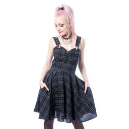 Heartless A-Linien-Kleid Zosia Dress Grau Kariert Cyber Punk Nu Goth Tartan Dress