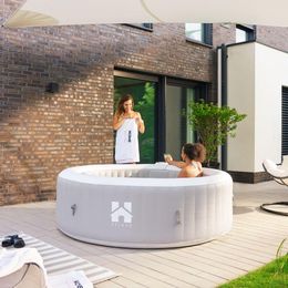 Home Deluxe Outdoor Whirlpool SPLASH - Uni-Grau- 6 Personen