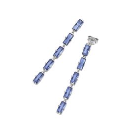 Paar Ohrhänger Giorgio Martello MILANO "mit blauen Kristallsteinen, Silber 925" Ohrringe Gr. Silber 925 (Sterlingsilber), blau Damen Ohrhänger
