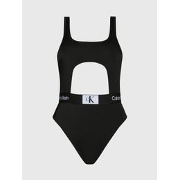 Badeanzug Calvin Klein Swimwear "CUT OUT ONE PIECE - RP" Gr. M (38), N-Gr, schwarz (pvh black) Damen Badeanzüge Ocean Blue