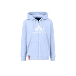 Hoodie Alpha Industries "ALPHA Men - Hoodies Basic Zip Hoody PP" Gr. L, blau (light blue) Herren Sweatshirts