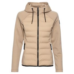 Strickjacke Icepeak "D MIDLAYER JACKE ASHBURN" Gr. L, rosa (powder) Damen Strickjacken Kapuzenstrickjacken