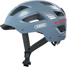 Fahrradhelm Abus "HYBAN 2.0 LED" Helme Gr. M Kopfumfang: 52 cm - 58 cm, blau (signal glacier) Fahrradhelme für Erwachsene