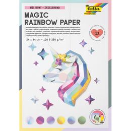 Folia Bastelpapier MAGIC RAINBOW 12-teilig