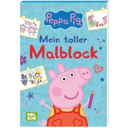 Nelson Peppa Wutz Ausmalbilder: Mein toller Malblock, Kartoniert (TB)