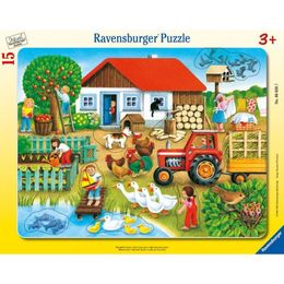 RAVENSBURGER VERLAG Ravensburger Kinderpuzzle - 06020 Was gehört wohin? - Rahmenpuzzle für Kinder ab 3 Jahren, mit 15 Teilen