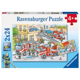 RAVENSBURGER VERLAG Ravensburger Kinderpuzzle - 07814 Helden im Einsatz - Puzzle für Kinder ab 4 Jahren, mit 2x24 Teilen