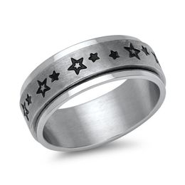 UNIQUE Fingerring Moderner Ring Edelstahl mit drehbarem Einsatz R5067