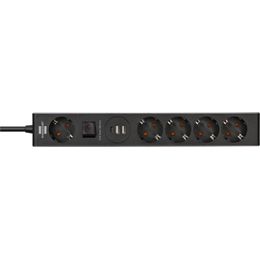 Fa.Brennenstuhl Brennenstuhl Steckdosenleiste 5-fach, mit USB C Power Delivery und 2 USB 2,4 A, grau|schwarz