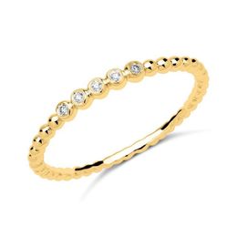 Brilladia Diamantring Memoire Ring 750er Gold mit 5 Diamanten