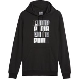 Puma® Hoodie, Logo-Print, Kängurutasche, für Herren, schwarz, L