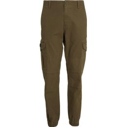 Tommy Jeans Cargohose, Gummibündchen, für Herren, grün, 32/34