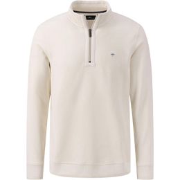 Fynch-Hatton® Sweatshirt, Troyer-Kragen, Logo-Stickerei, für Herren, weiß, L