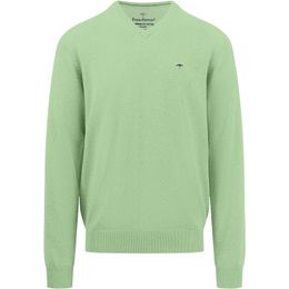 Fynch-Hatton® Pullover, V-Ausschnitt, Stickerei, für Herren, grün, L