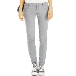 be styled Low-rise-Jeans Schmale Slim Fit Hose mit Reißverschluss-Applikationen