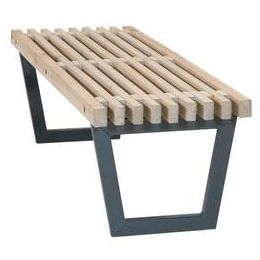 Siesta Bank Tisch für den Garten aus Treibholz Latten und Gestell aus feuerverzinktem Stahl in Anthrazit in Größe 80/138 x 43 x 49 cm