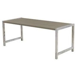 Planken Gartentisch in 5 Varianten aus Kiefer/Fichten oder Thermoholz und Gestell aus feuerverzinktem Stahl in Größe 186 x 77 x 72 cm