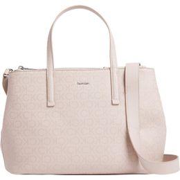 Calvin Klein Shopper CK MUST TOTE MD_EPI MONO, mit dezentem Allover Logo Print Handtasche Damen Tasche Damen, grau