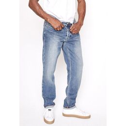 FIVE FELLAS Tapered-fit-Jeans MANSON nachhaltig, Italien, Stretch, coole Waschung, blau