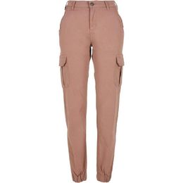 Urban Classics Cargohose Damen Ladies High Waist Cargo Pants (1-tlg), rosa