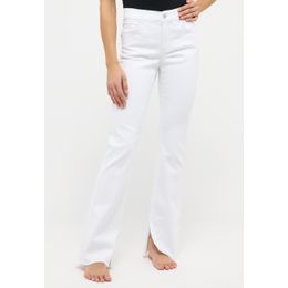 Bootcut-Jeans Angels "LENI SLIT FRINGE" Gr. 40, Länge 29, weiß (white) Damen Jeans Bootcut
