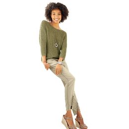 3/4 Arm-Pullover Heine "Pullover" Gr. 36, grün (khaki) Damen Pullover