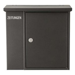 Heibi Metall Briefkasten Heibi Briefkasten ZEITUNGEN mit Zeitungsfach Stahlblech graphitgrau