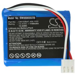 vhbw Akku Akku Li-Ion 1100 mAh (14,4 V), schwarz