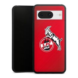 DeinDesign Handyhülle 1. FC Köln Offizielles Lizenzprodukt EffZeh 1. FC Köln rot, Google Pixel 8 Silikon Hülle Premium Case Handy Schutzhülle, schwarz
