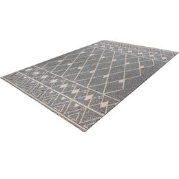 Teppich Kayoom "Rhombus 325" Teppiche Gr. B/L: 160 cm x 230 cm, 10 mm, 1 St., grau (grau, beige) Esszimmerteppiche