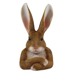 colourliving Osterhase Osterhasen Büste Hasen Figur Hase "Theo abwartend" große Osterhasen (1 St), handbemalt, detailgetreu