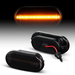 LLCTOOLS Blinker LED SEITENBLINKER Schwarz für VW CADDY 2 + 3 PASSAT 35i 3B 3BG T5, LED fest integriert