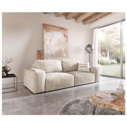 DeLife Big-Couch Lanzo L Cord Beige 260x110 cm