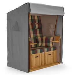 SANZARO Premium Strandkorb Abdeckung mit Ösen Strandkorbhülle Grau 120 x 90 x 155 cm (BxTxH)