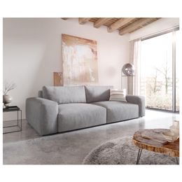 DeLife Big-Couch Lanzo XL Mikrofaser Grau 270x130 cm