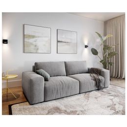 DeLife Big-Couch Lanzo L Mikrofaser Grau 260x110 cm