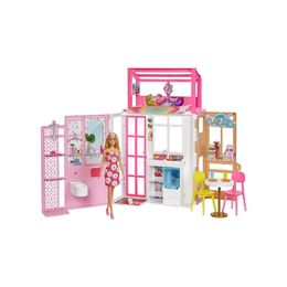 Mattel HCD48 - Barbie - Spielset, Haus komplett eingerichtet, Puppe mit Zubehör
