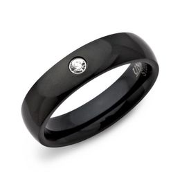 UNIQUE Fingerring Ionisierter UNIQUE Ring (IBP) Edelstahl 5mm Zirkonia R9084cz
