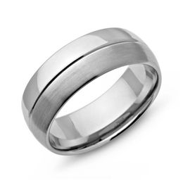 UNIQUE Fingerring Moderner UNIQUE Ring Edelstahl matt/poliert Glanzrille R9103