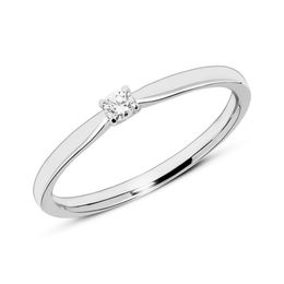 UNIQUE Verlobungsring Verlobungsring 585er Weißgold Diamant (Größe: 56mm)