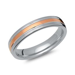 UNIQUE Fingerring UNIQUE Edelstahlring teilvergoldet rosé 4