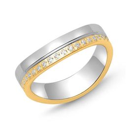 vivo Silberring 925er Silber Ring teilvergoldet Zirkonia R8584-CZ