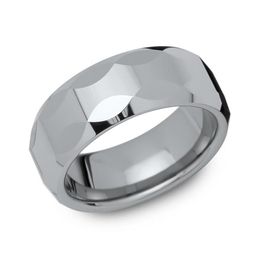 UNIQUE Fingerring Moderner facettierter Wolframring