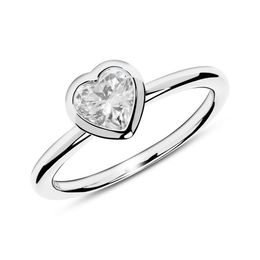 JEWLIX Verlobungsring 925er Silber Ring Herz Zirkonia