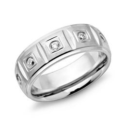 UNIQUE Fingerring Moderner UNIQUE Ring Edelstahl 7mm Breite Zirkonia R9092cz