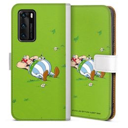 DeinDesign Handyhülle Obelix Offizielles Lizenzprodukt Asterix Obelix Ruht Sich Aus, Huawei P40 Hülle Handy Flip Case Wallet Cover Handytasche Leder
