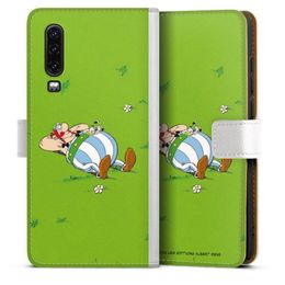 DeinDesign Handyhülle Obelix Offizielles Lizenzprodukt Asterix Obelix Ruht Sich Aus, Huawei P30 Hülle Handy Flip Case Wallet Cover Handytasche Leder