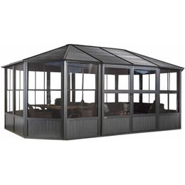 Pavillon Charleston 12x18 anthrazit 384 x 594 x 281 cm (l x b x h) Aluminium - Sojag