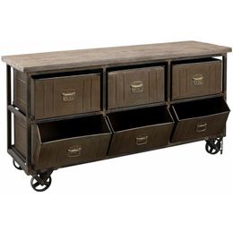 Massivmöbel24 Sideboard Mango 150x44x80 braun lackiert heavy industry 248 - braun